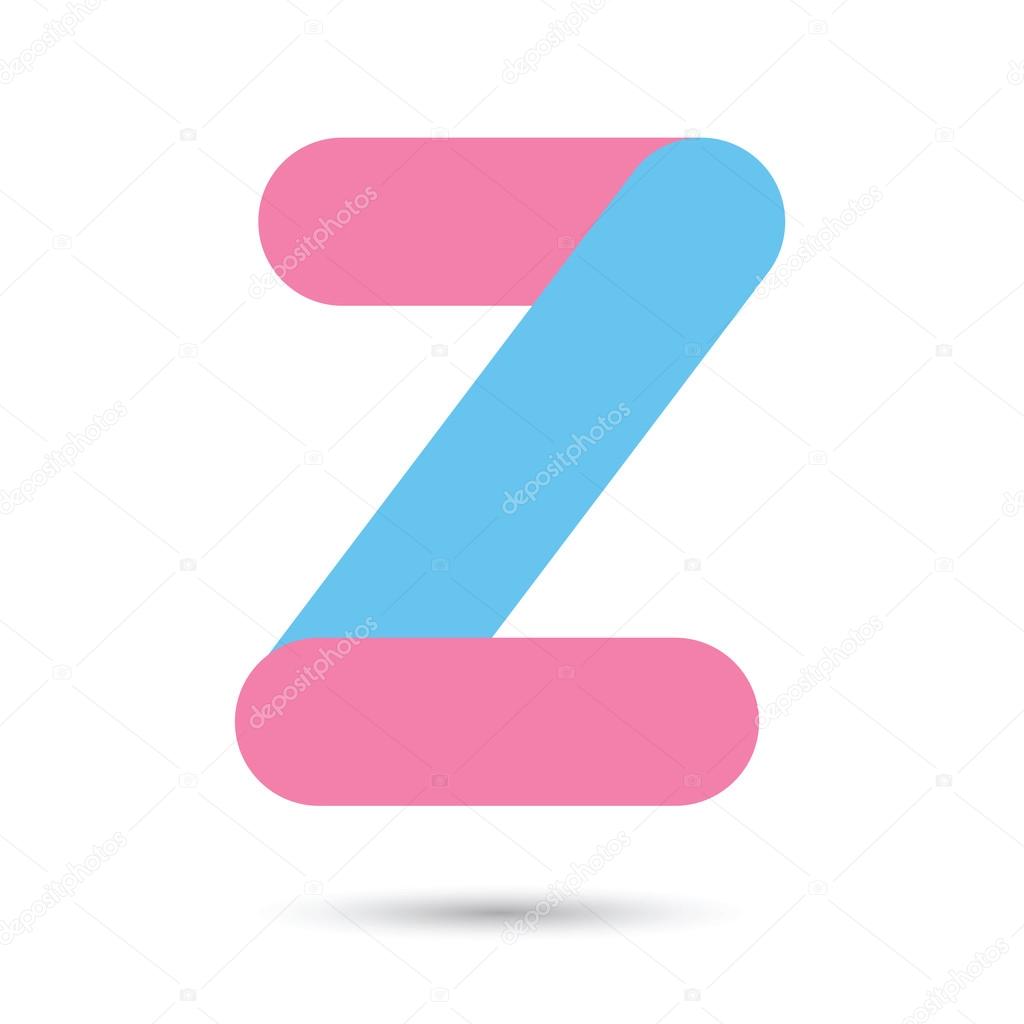 Z font vector with blue and pink color on White background, Futu Stock ...