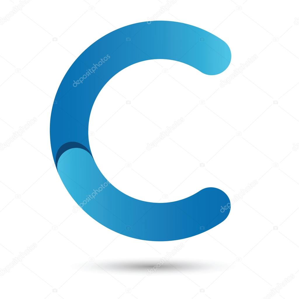 C font vector with blue color on White background, Futuristic fo Stock ...