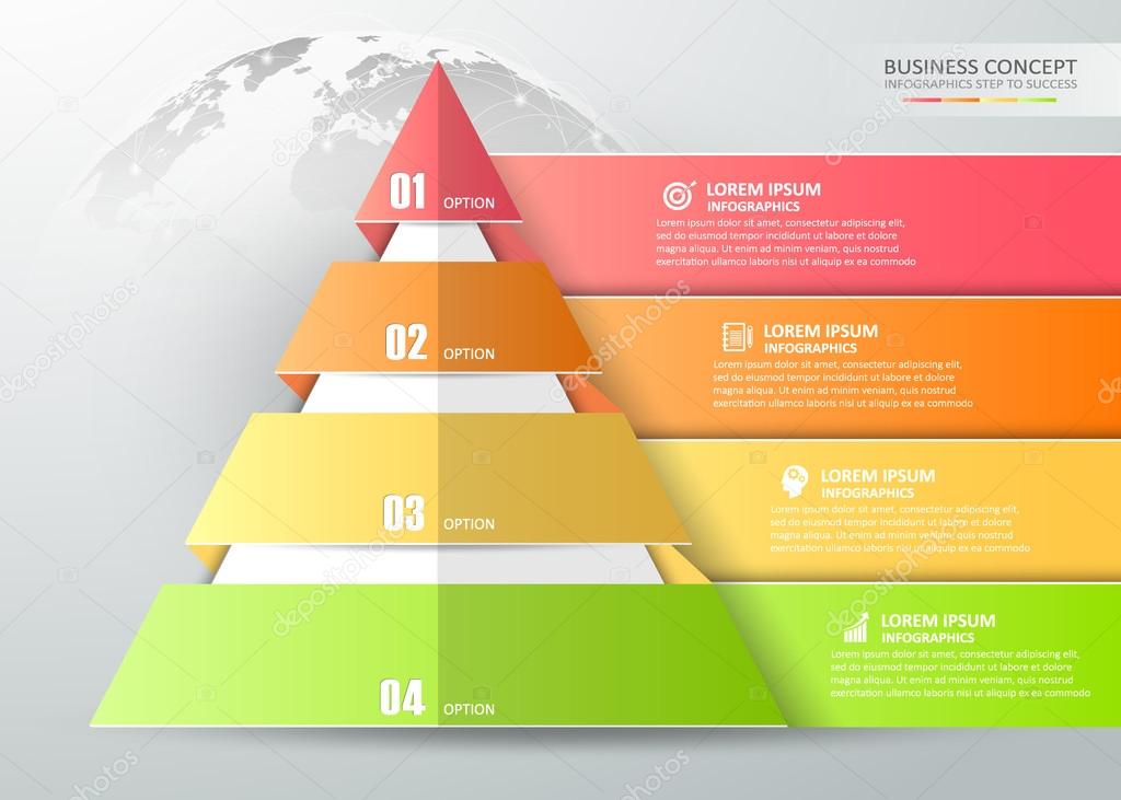 Design triangle infographic template 4 steps, Business concept ...