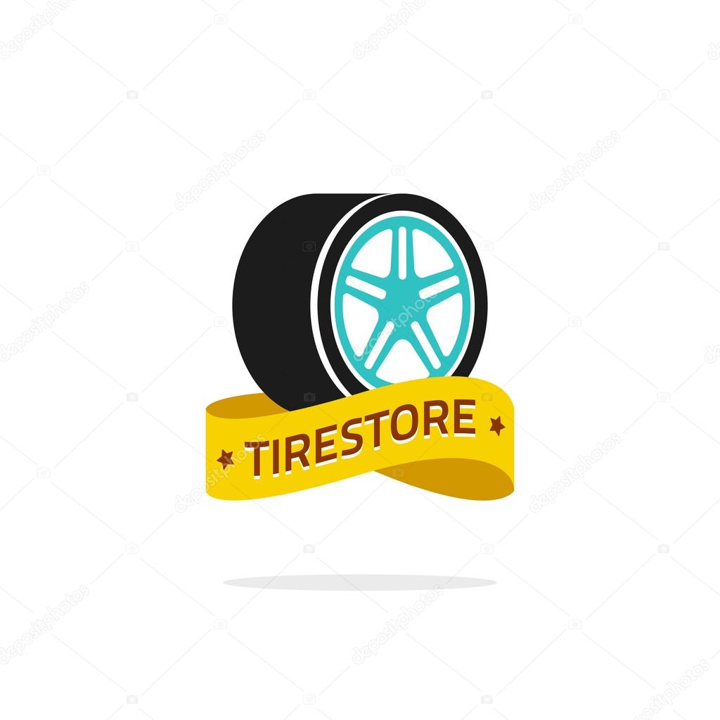 Tire store vector logo template isolated on white background Stock ...
