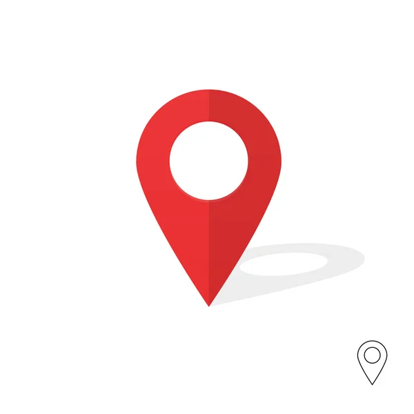 Red map pin indicator, flat gps flag vector icon isolated — Stock ...