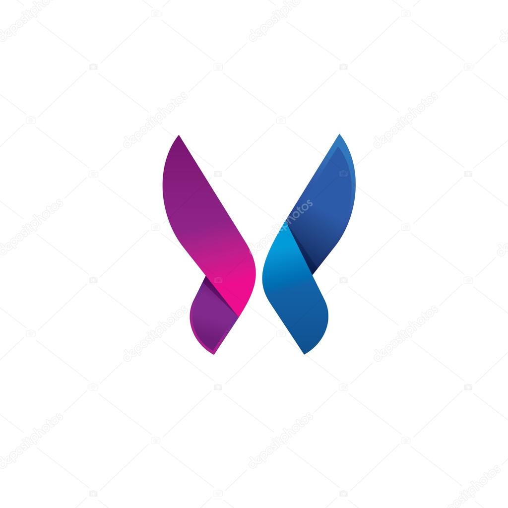Purple butterfly logo modern beauty vector abstract brand — Stock ...