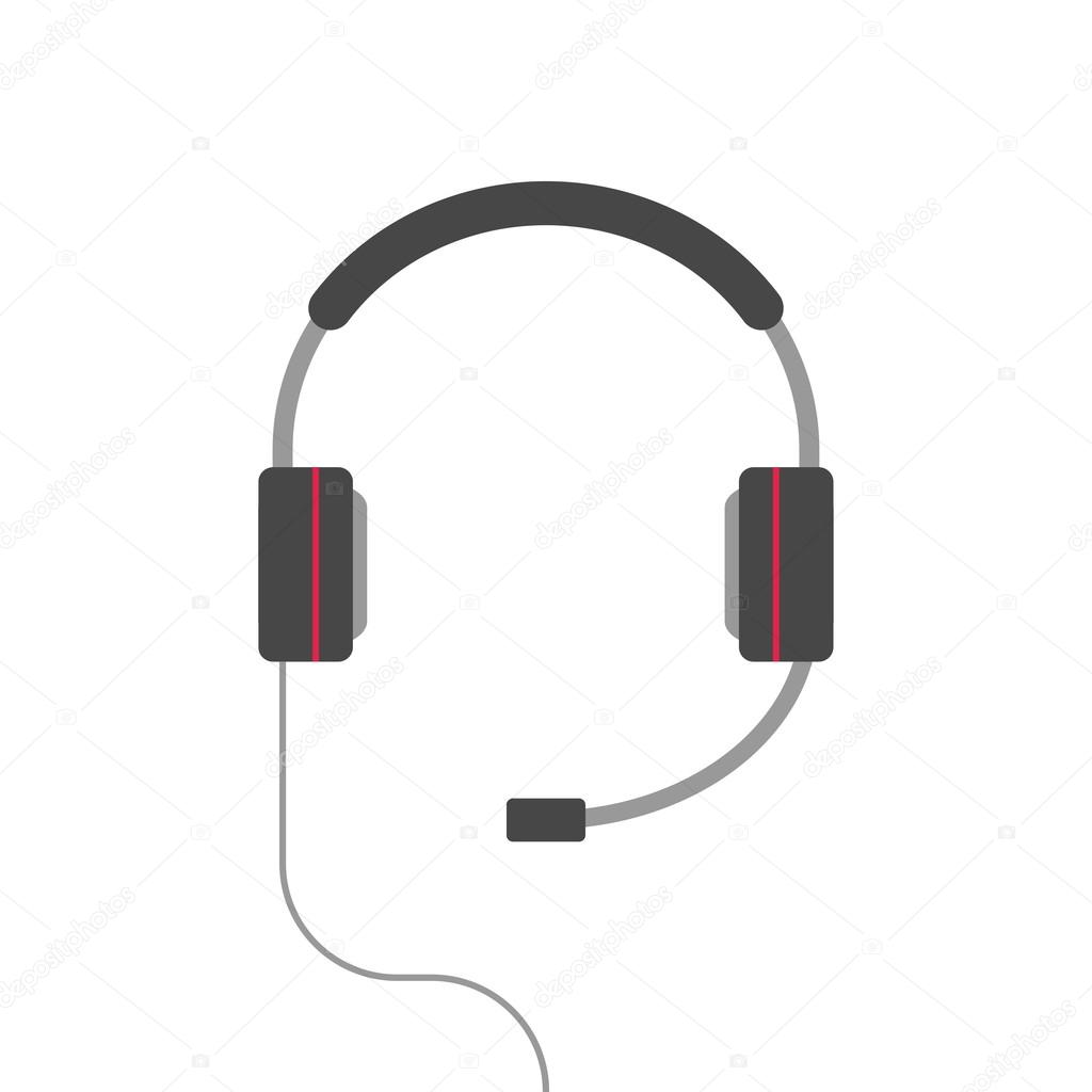 Headphones vector isolated, flat cartoon headset icon Stock Vector ...