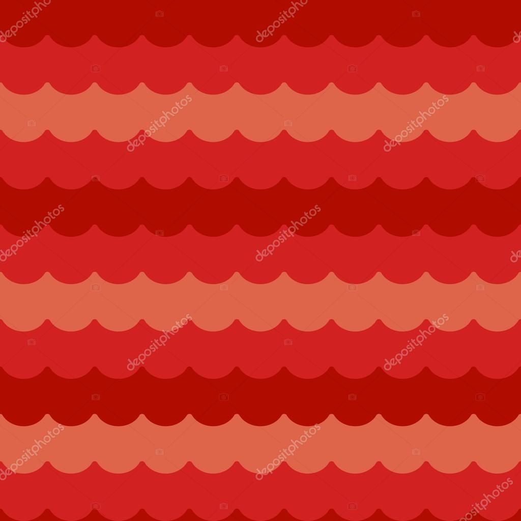 Waves background seamless vector, red flat wave pattern repeated ...