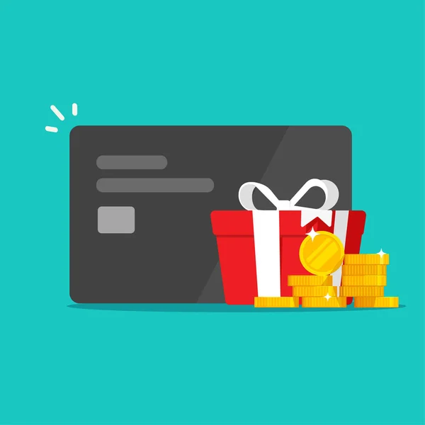 Money reward gift perks, bonus cash on credit bank card income vector ...