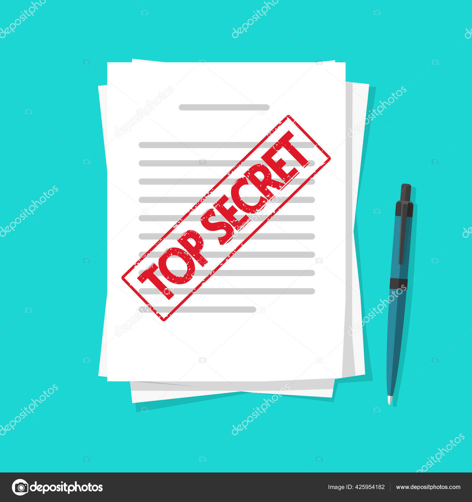 Confidential secret document information or text file old rubber stamp ...