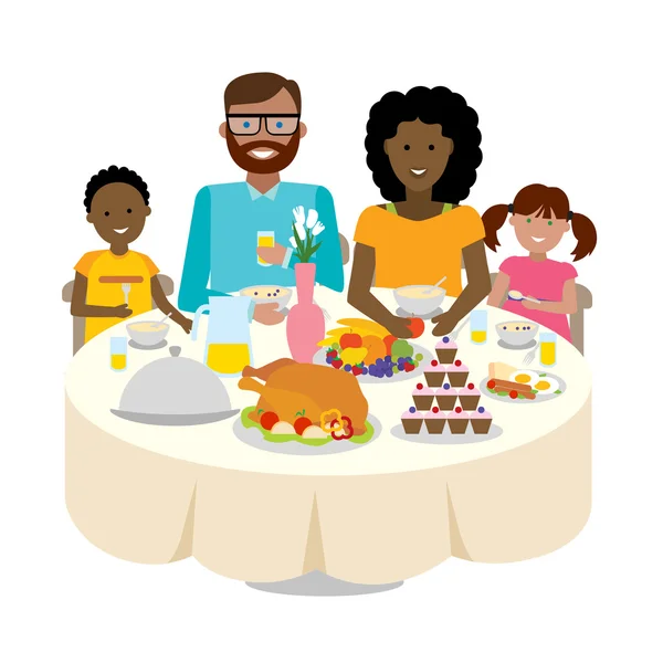 ᐈ Family dinner table stock vectors, Royalty Free family at dinner ...