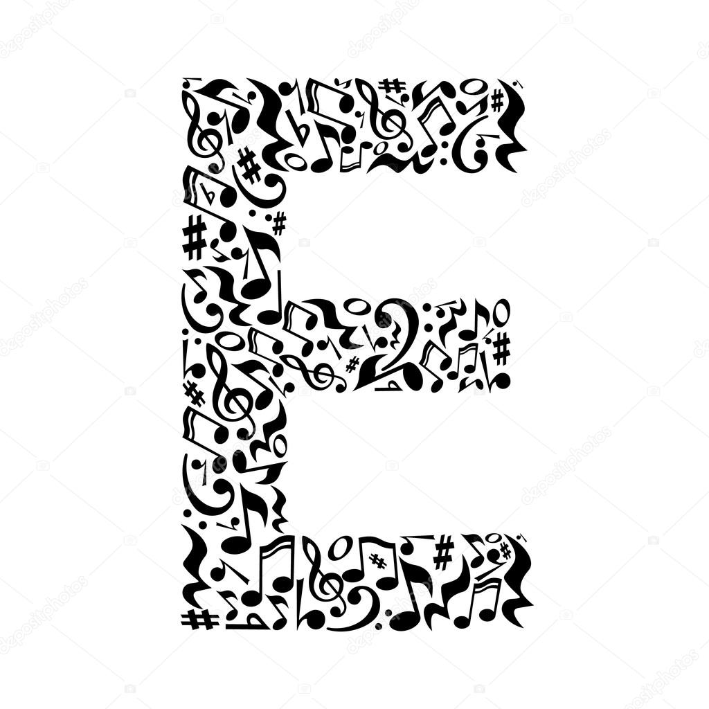 Letter made of musical notes. — Stock Vector © inspiring.vector.gmail ...