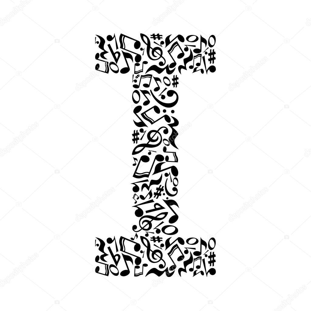 Letter made of musical notes. — Stock Vector © inspiring.vector.gmail ...