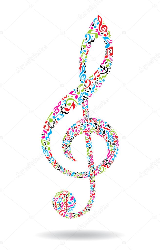Music notes treble clef. ⬇ Vector Image by © inspiring.vector.gmail.com ...