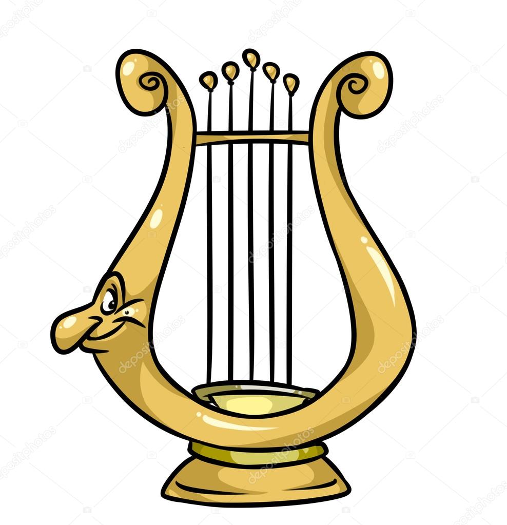 Magical musical lyre cartoon Stock Illustration by ©Efengai #105551652