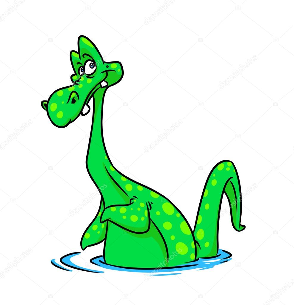 Loch Ness monster cartoon Stock Photo by ©Efengai 105553682