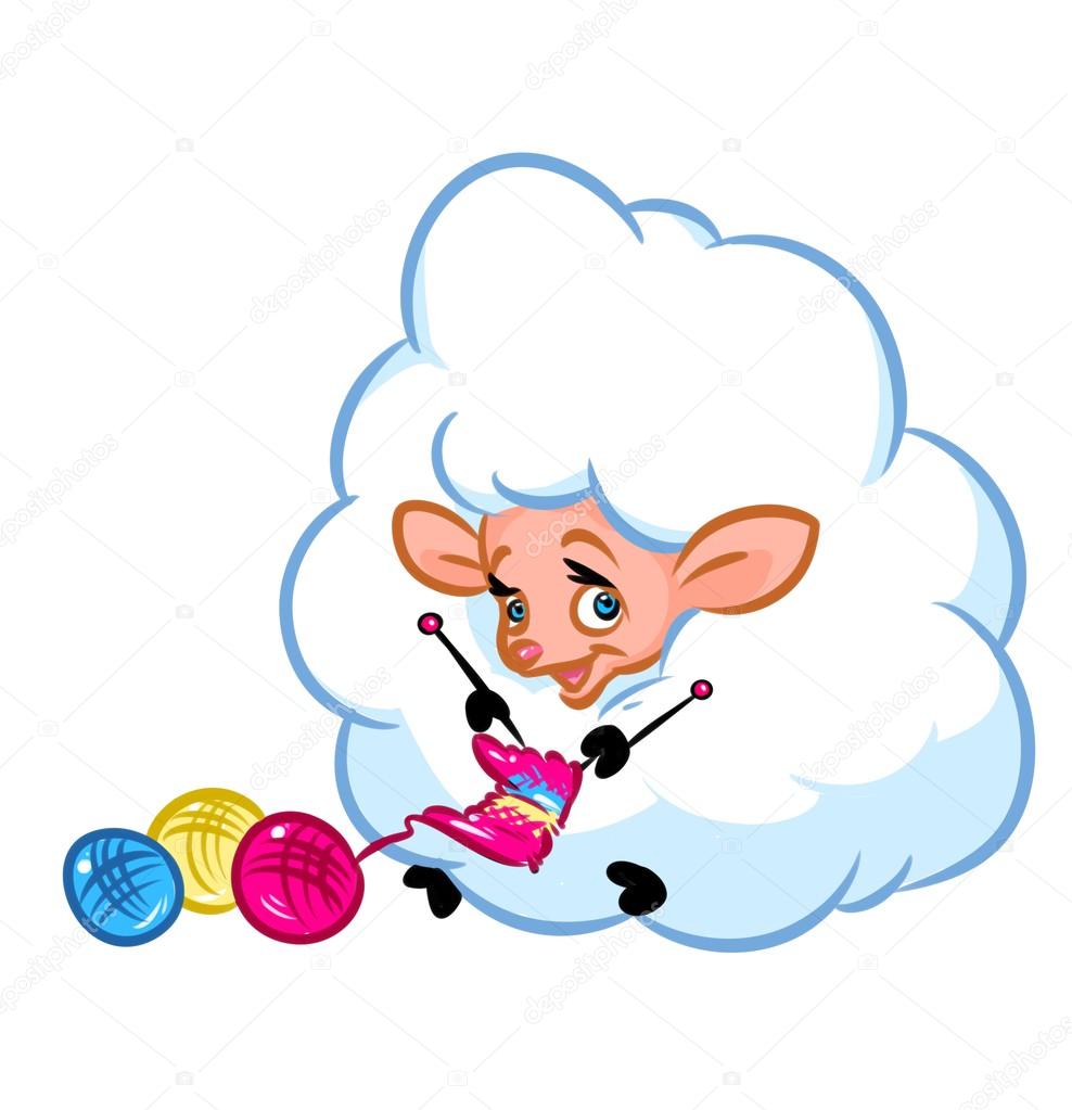 Fluffy sheep sleep cartoon Stock Photo by ©Efengai 105555548
