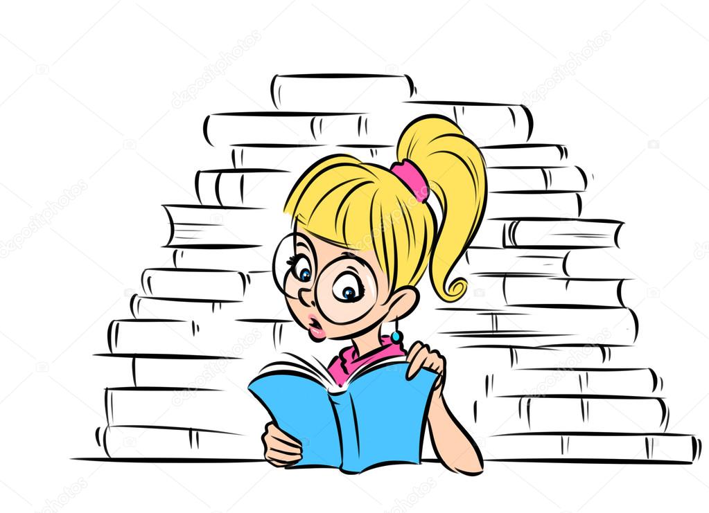 Reading Student Cartoon