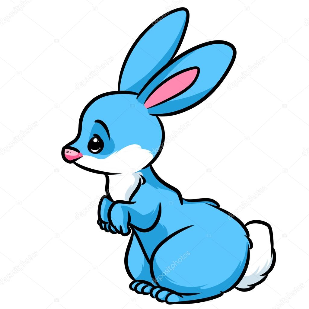 Blue bunny cartoon Stock Illustration by ©Efengai #106256024