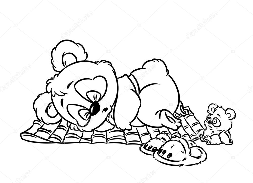 Panda little sleeping coloring page Stock Illustration by ©Efengai ...