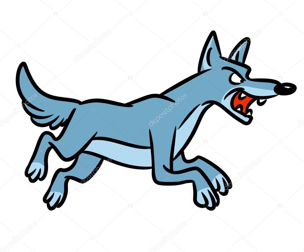 Wolf predator runs cartoon Stock Illustration by ©Efengai #113673774
