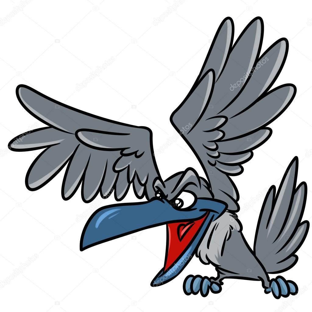Grey crow cartoon Stock Illustration by ©Efengai #114228474