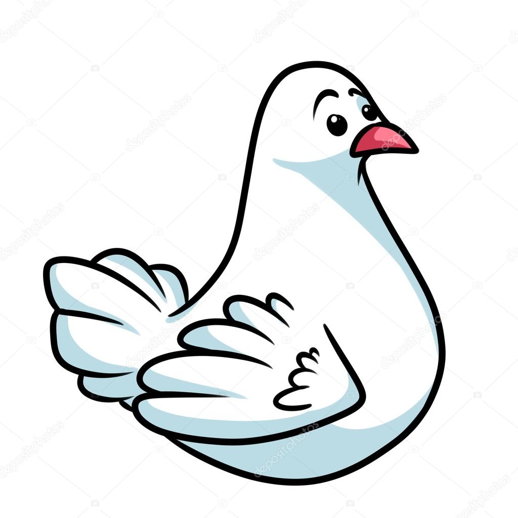 Desenho animado pomba branca ilustração Ilustração por ©Efengai #124620050