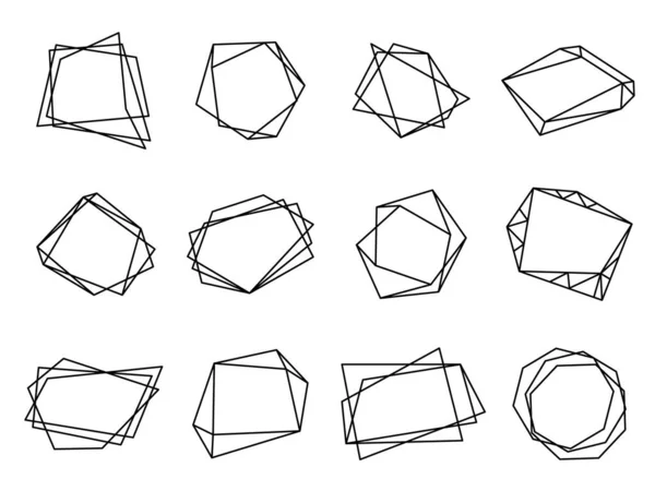 Abstract 3d Math Geometric Outline Shapes Vector Set Stock Vector Image