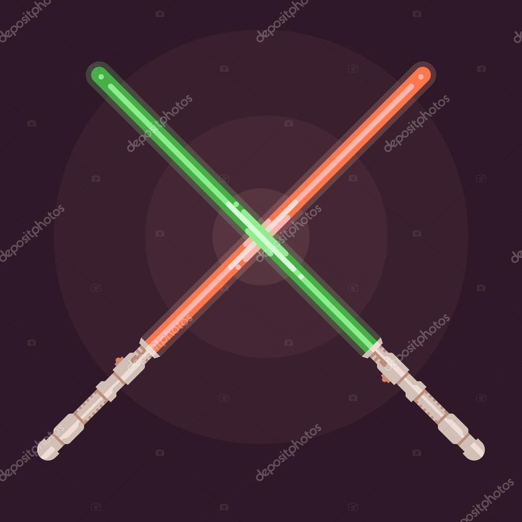 Laser beam. Light swords. Weapon futuristic Stock Vector Image by ...