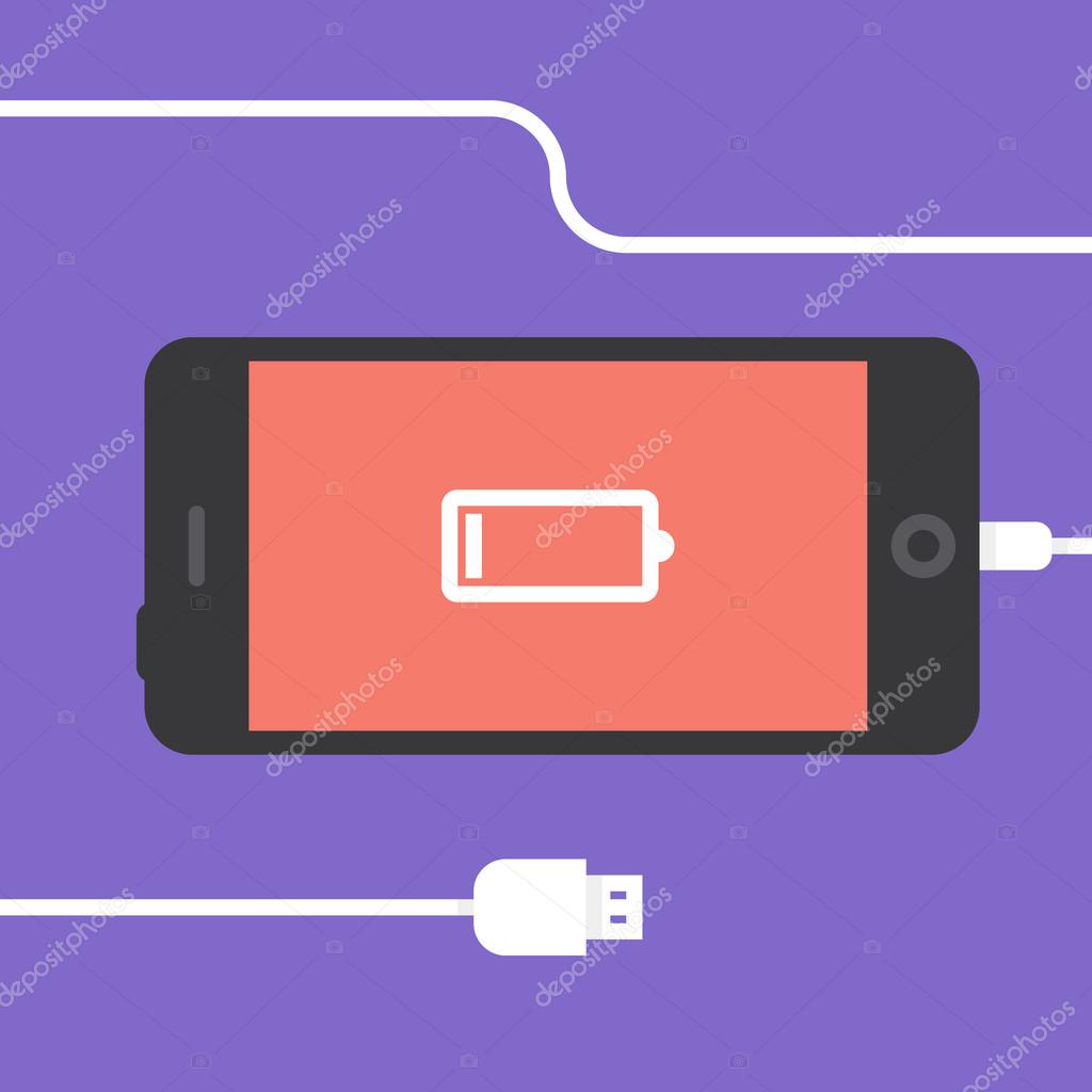 Phone charging. Low battery. Stock Vector Image by ©2kawaiiiness.gmail ...