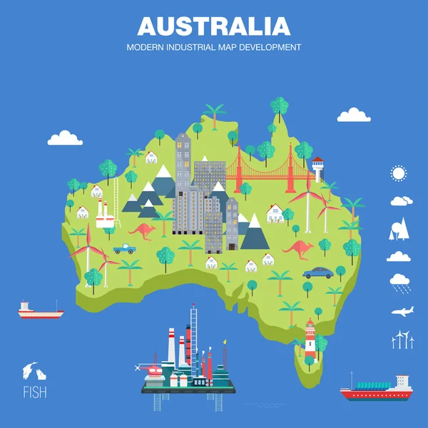 Modern country development flat indystry map Stock Vector Image by ...