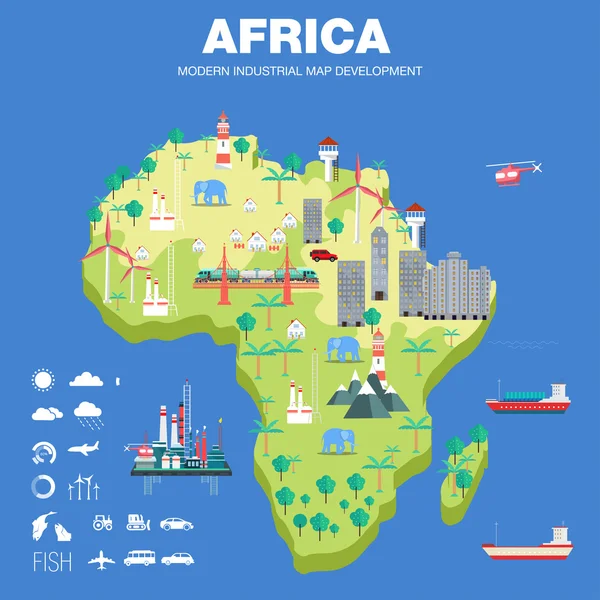 Modern country development flat indystry map Stock Vector Image by ...