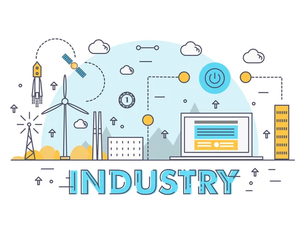 Modern petrol industry thin block line flat color icons Stock Vector ...