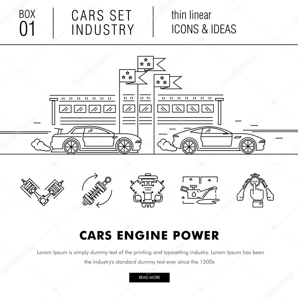 Thin line car industry in modern style Stock Vector Image by ©wvihrev ...