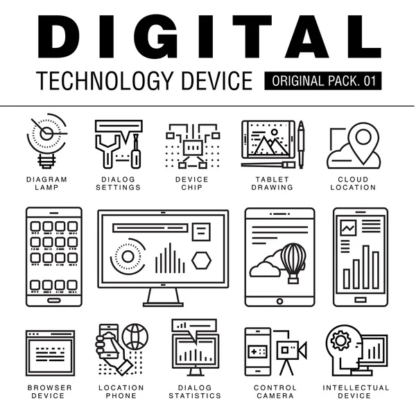 New modern thin line icons set technology of future Stock Vector Image ...