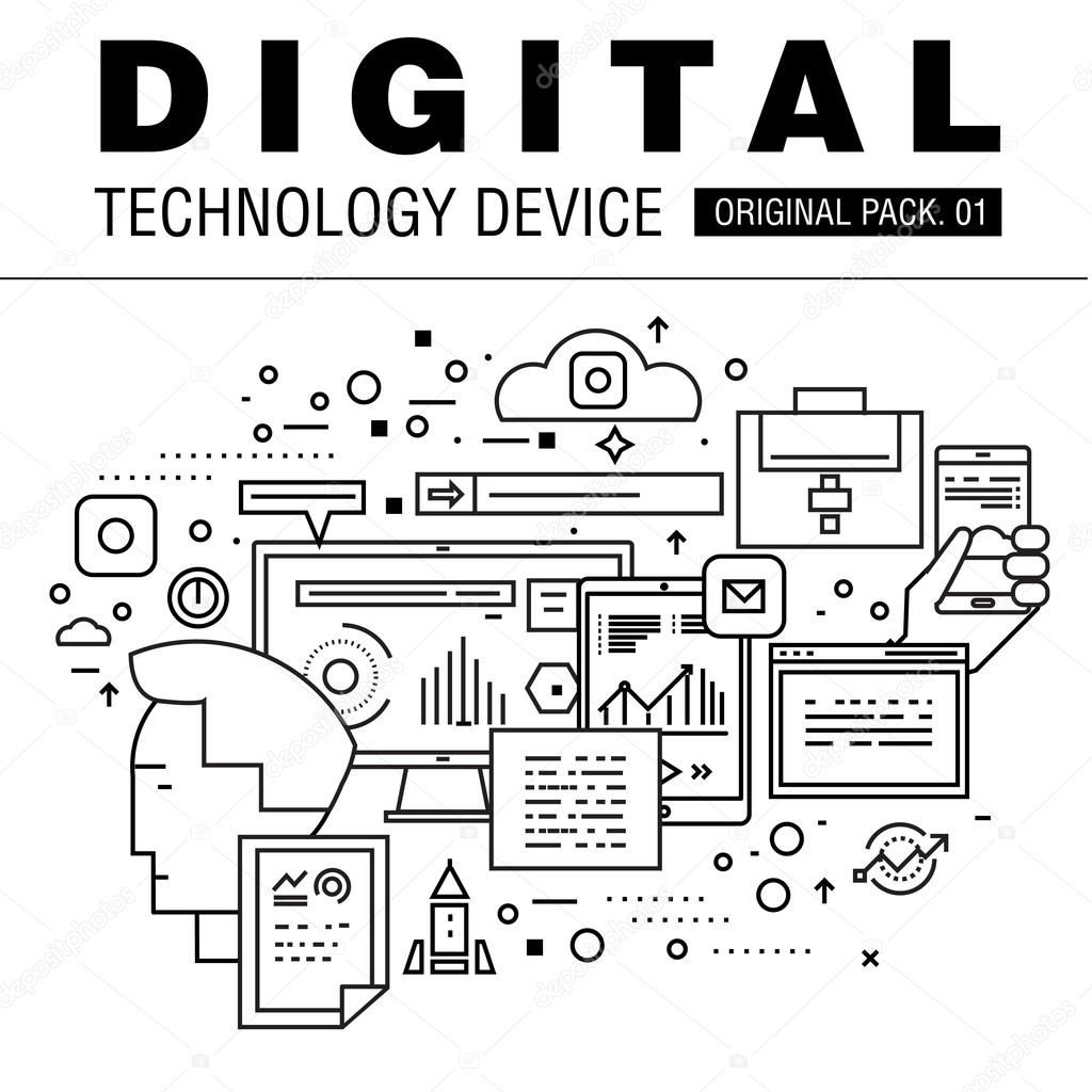 Modern digital technology pack. Stock Vector by ©wvihrev@gmail.com ...