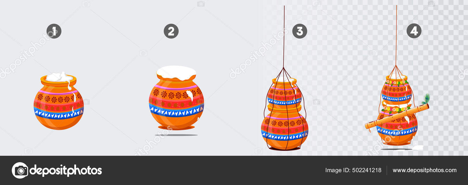 Set Isolated Pot Designs Transparent Background Designs Used Pongal ...