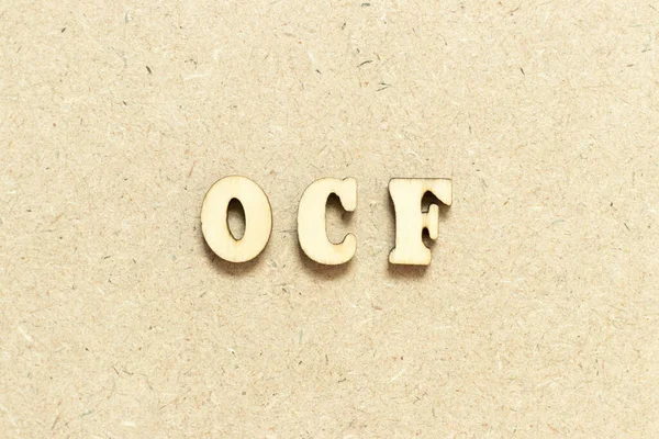 Alfabeto letra en palabra OCF (Abreviatura del flujo de caja operativo ...