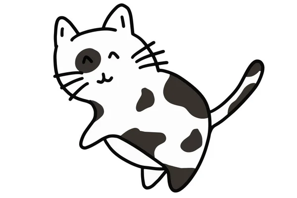 Hand Drawing White Orange Cat Shape Cartoon Design White Background ...