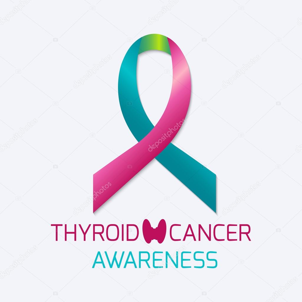 Thyroid cancer awareness ribbon Stock Vector by ©Naumas 109830274