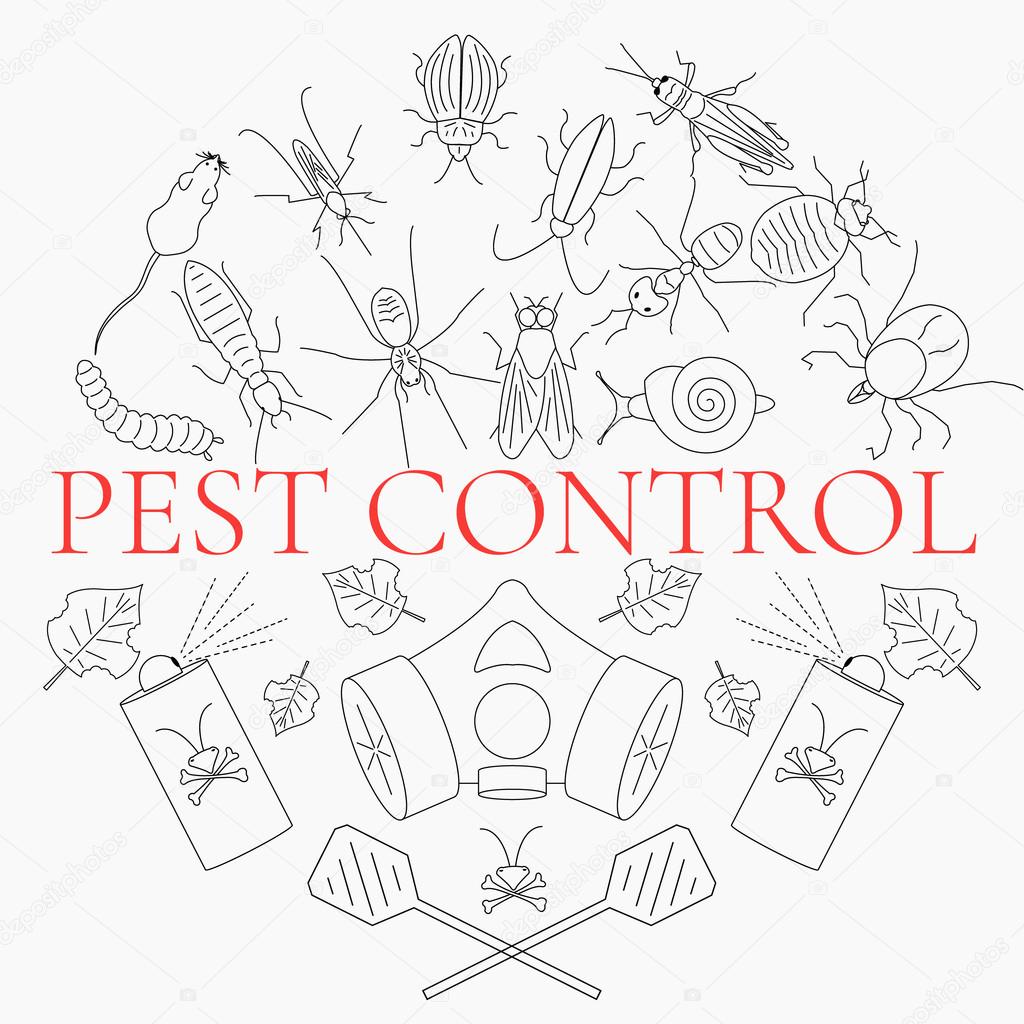 Pest control linear set Stock Vector Image by ©Naumas #110342704