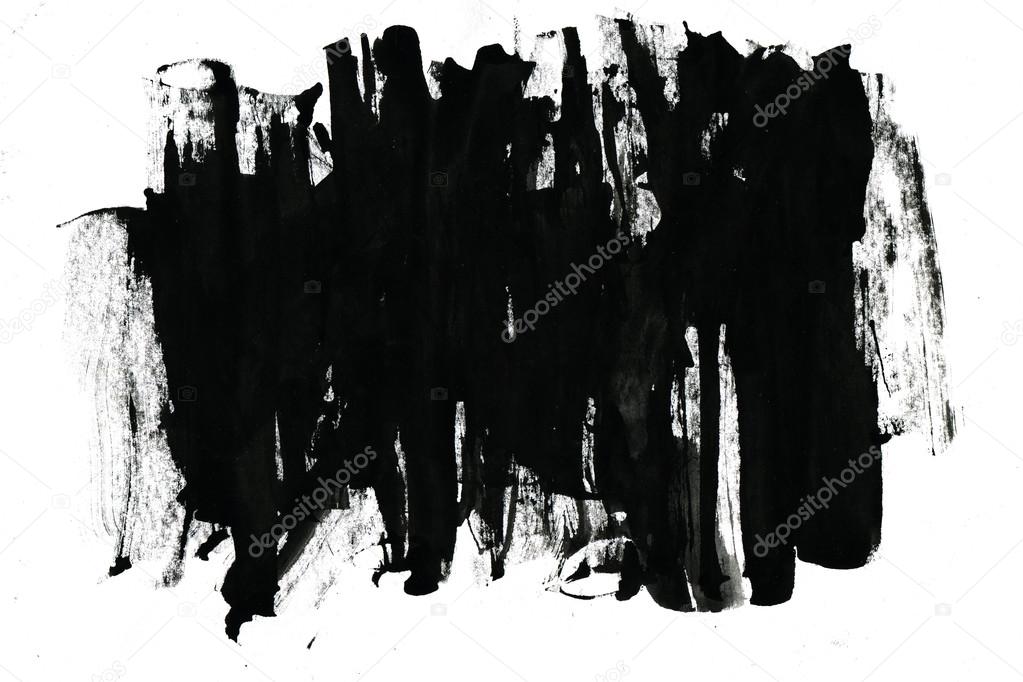 Abstract black ink stain. Chinese ink background on watercolor paper ...