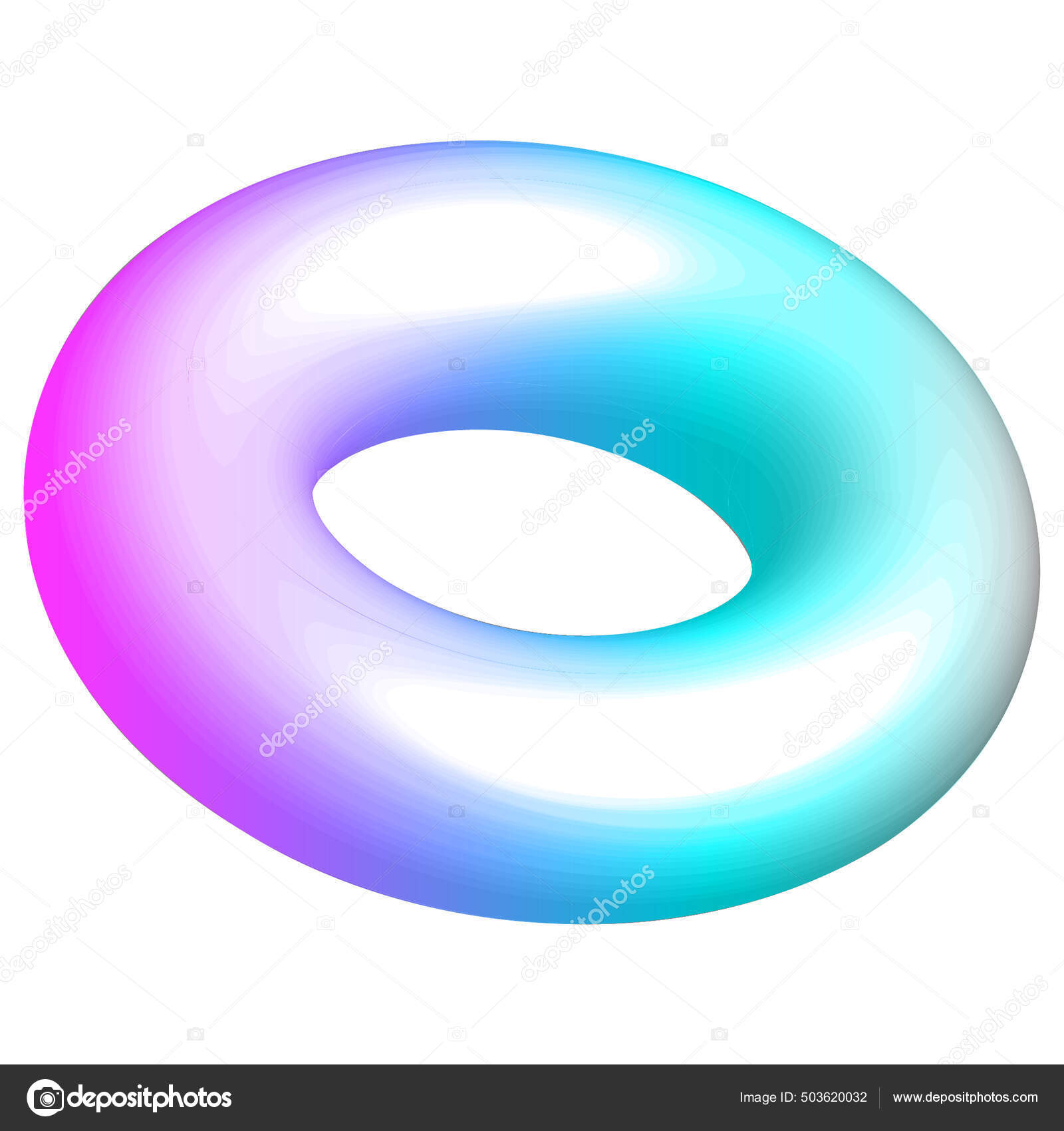 Realistic thor donut gradient geometric shape, modern vector element ...
