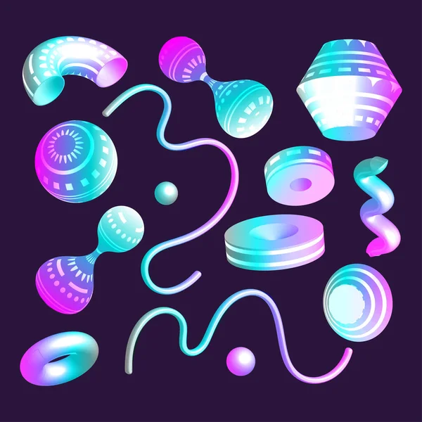 Realistic thor donut gradient geometric shape, modern vector element ...