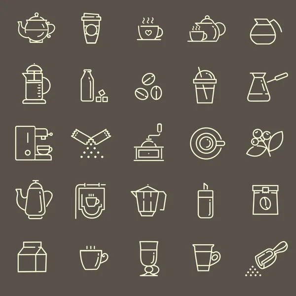 Coffee line icon set Vector Art Stock Images | Depositphotos