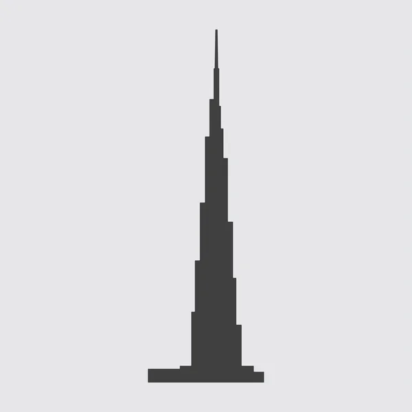 Burj Khalifa tower icon. UAE Dubai symbol. Gray Un — Stock Vector ...