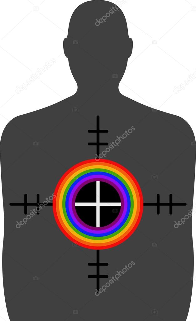 Homophobic Gun Crime - Shooting Range Figure & Rainbow Crosshairs Stock ...