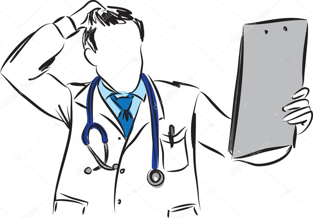DOCTOR PROBLEMS GESTURE DIAGNOSIS RESULTS ILLUSTRATION Stock Vector by ...