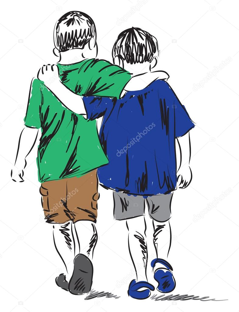 Amigos Caminando Juntos Clipart Pareja Caminando Juntos En La