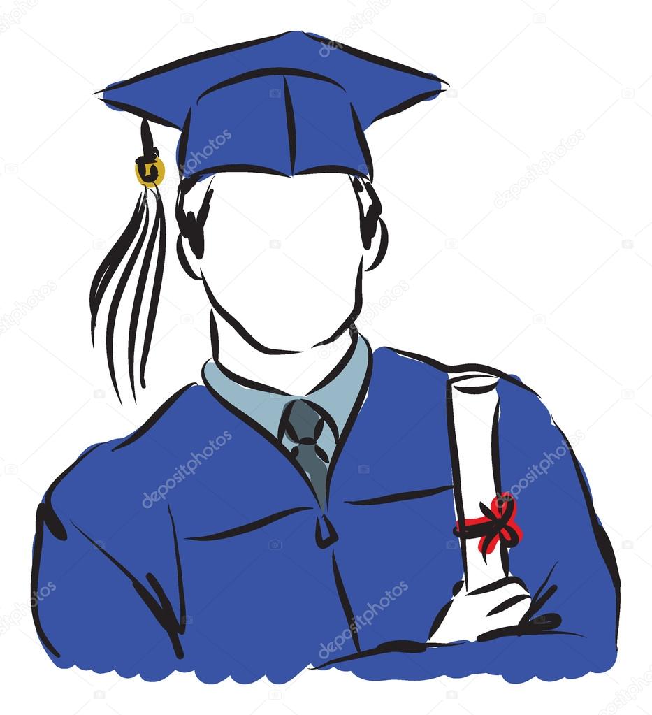 Man graduate student illustration Stock Vector by ©MoniQcCa 122005168