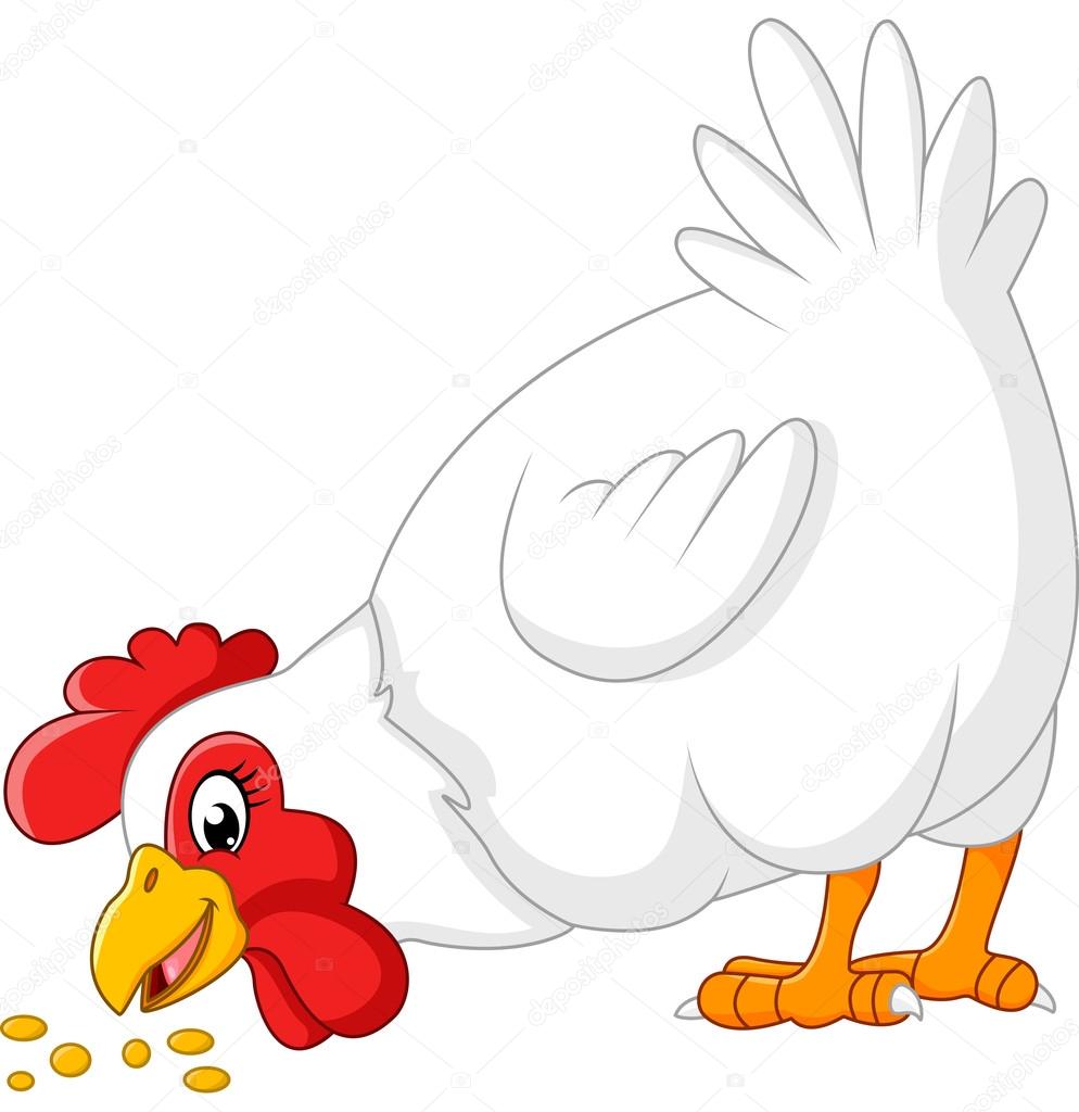 Cartoon chicken eating seeds Stock Vector Image by ©dreamcreation01 ...