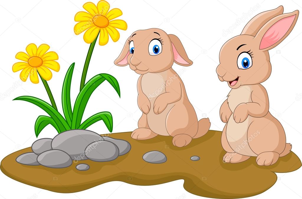 Ilustración conejo con flor Vector de stock #123329280 de ©dreamcreation01