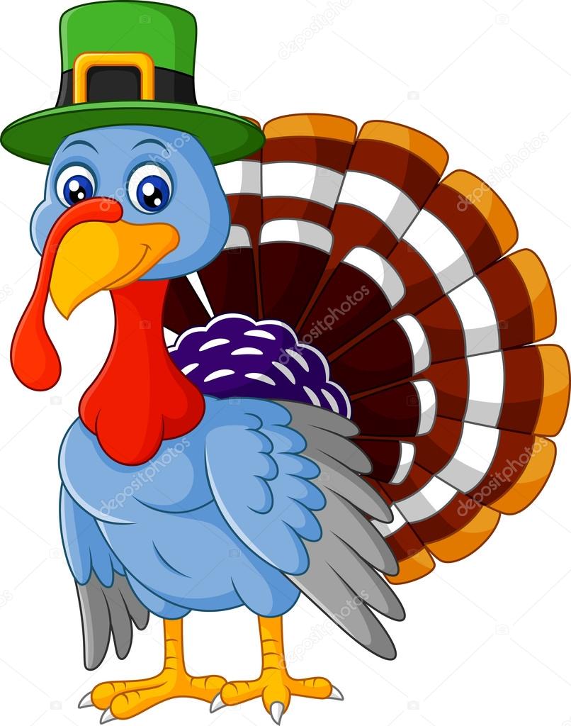Cartoon turkey wearing green cap Stock Vector by ©dreamcreation01 123557700