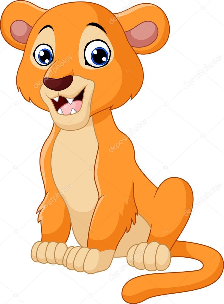 Leona de dibujos animados aislada sobre fondo blanco Vector de stock ...